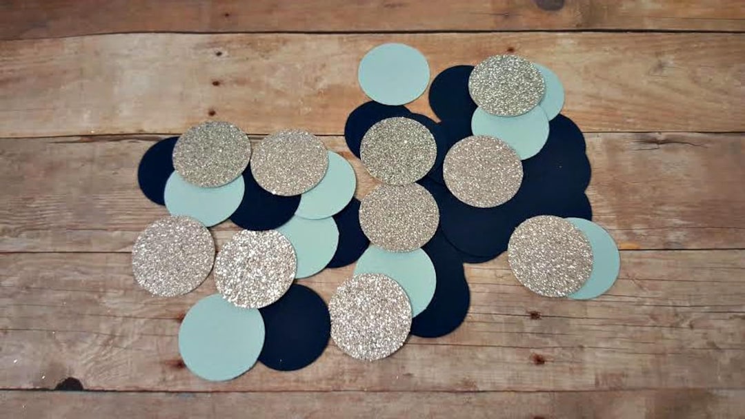 225 Light Blue Navy Blue Silver Glitter Confetti/ It's a Boy/ Wedding ...