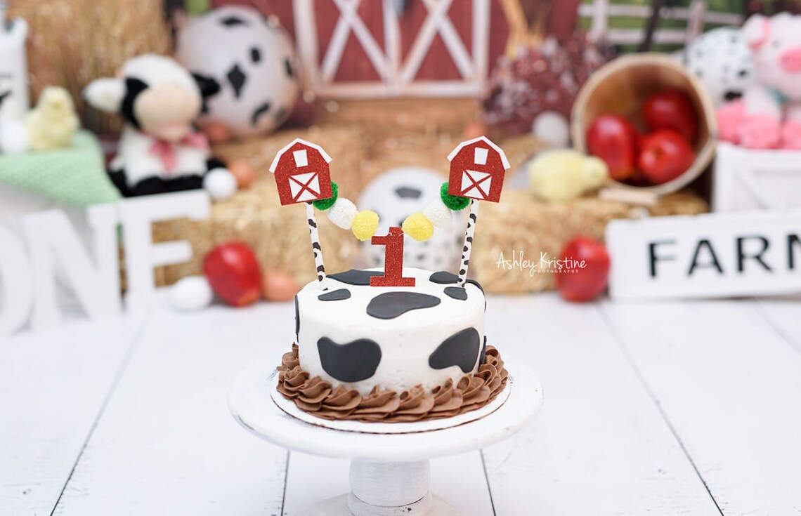 Farm Cake Topper. Farm Birthday Decorations. Barnyard Cake - Etsy