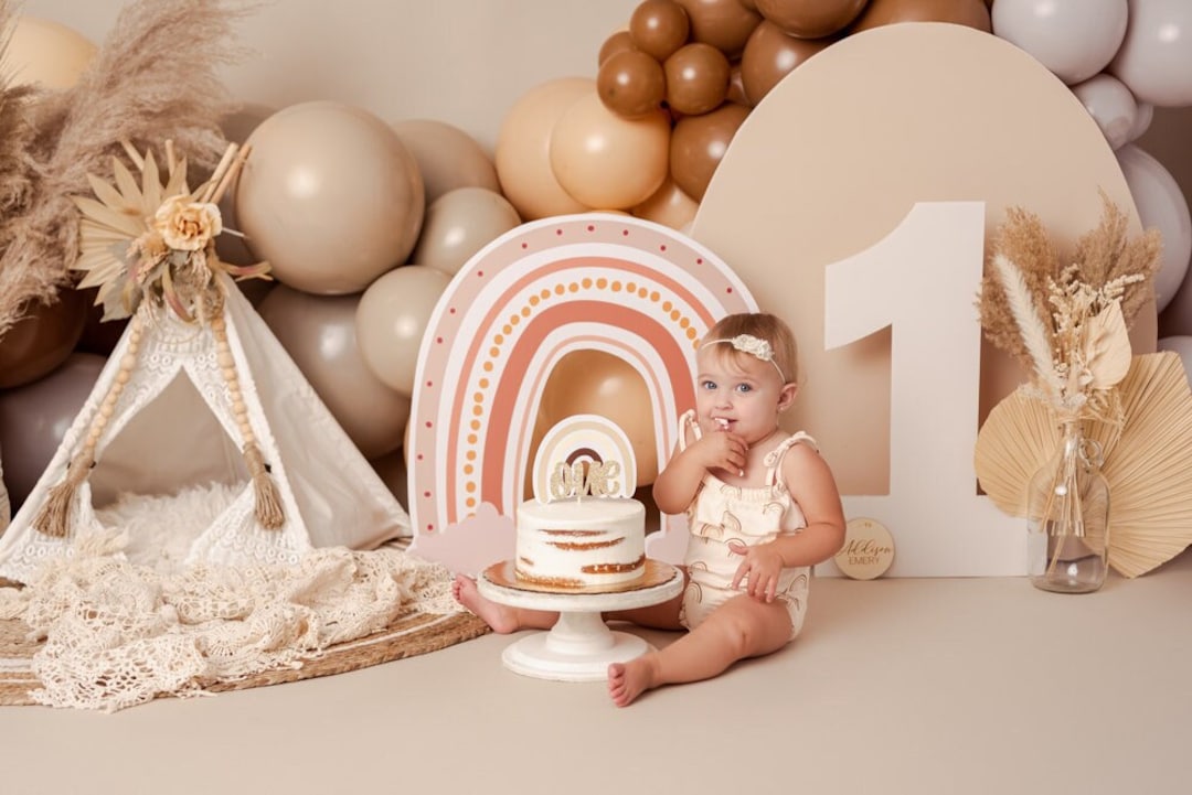 Boho Rainbow First Birthday. Muted Rainbow First Birthday. Boho 1st ...