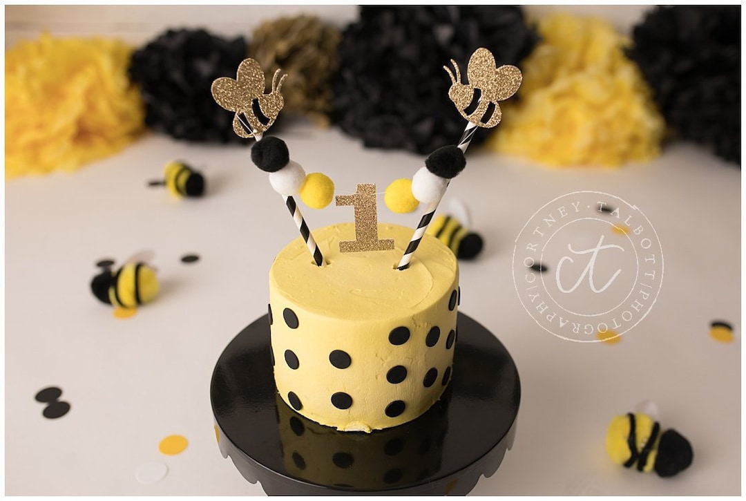 Bumble Bee First Birthday, Bumble Bee Cake Topper, Bumble Bee Party ...
