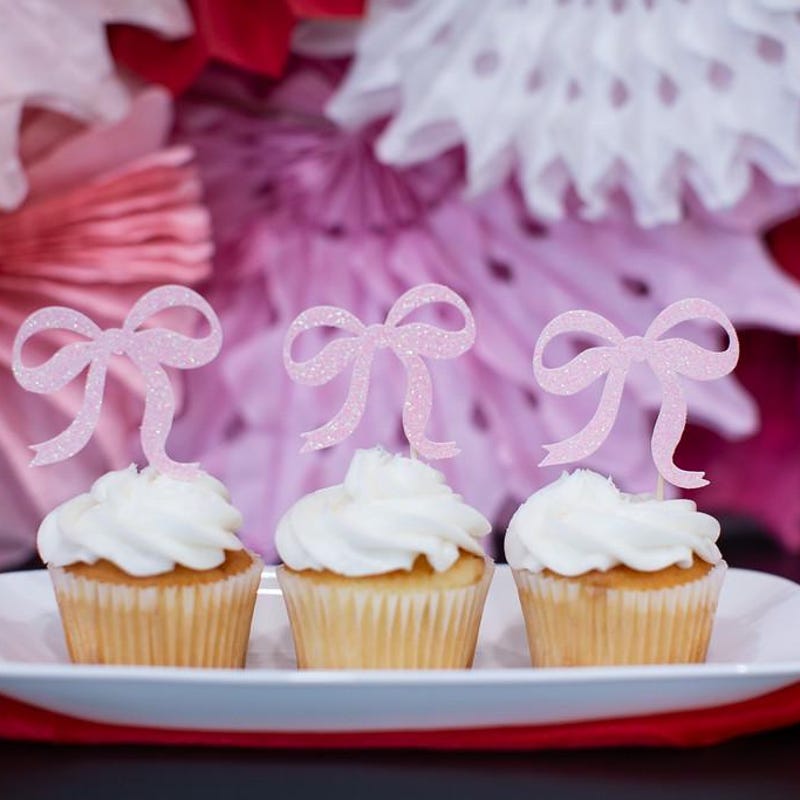 Bow Cupcake Toppers - Etsy