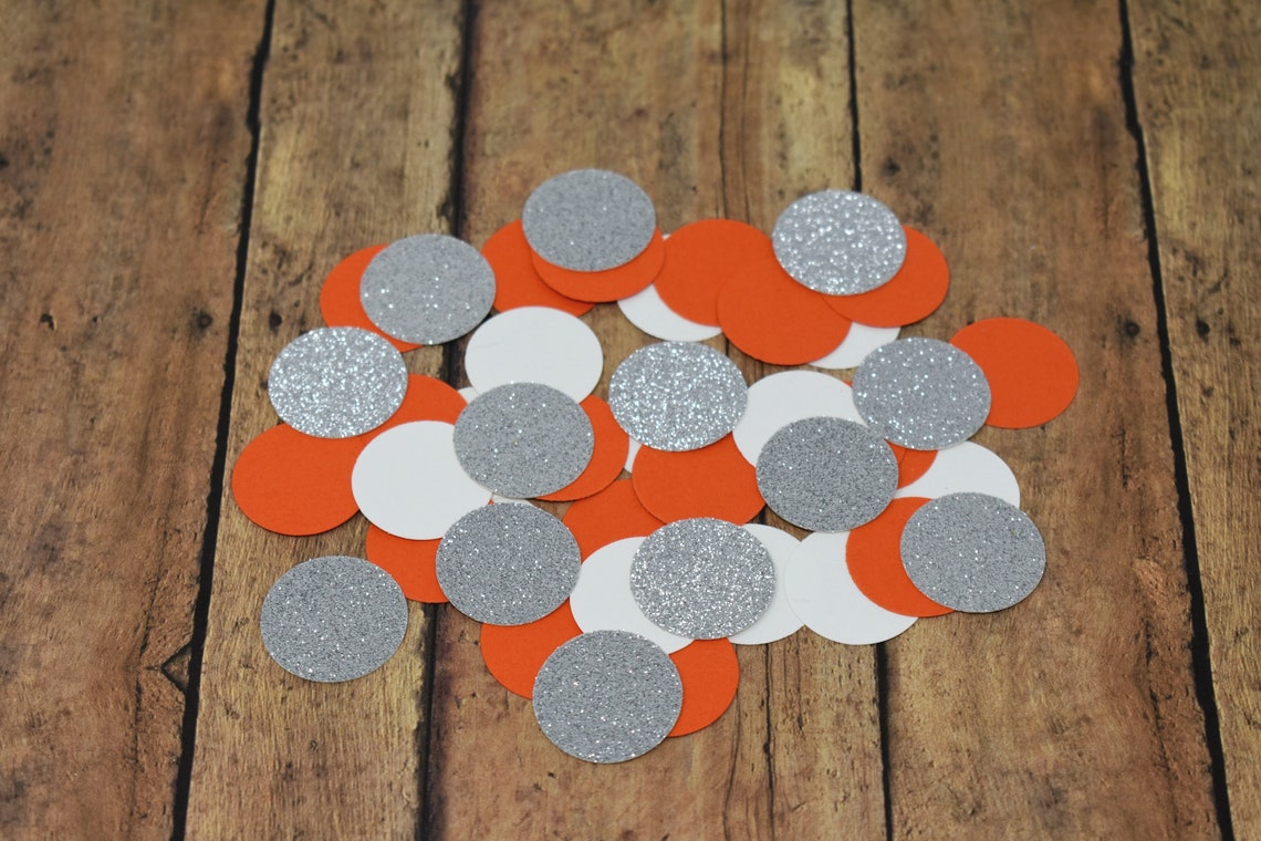 Orange Confetti Orange White Confetti Orange and White Party - Etsy