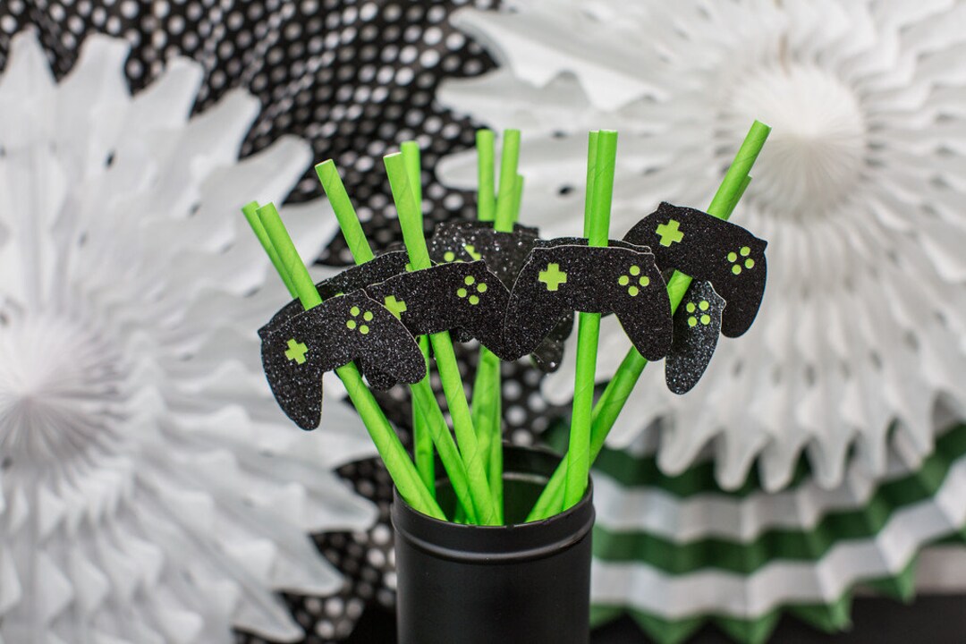 Video Game Party Decorations. Video Game Straws. Gaming Party Decor ...
