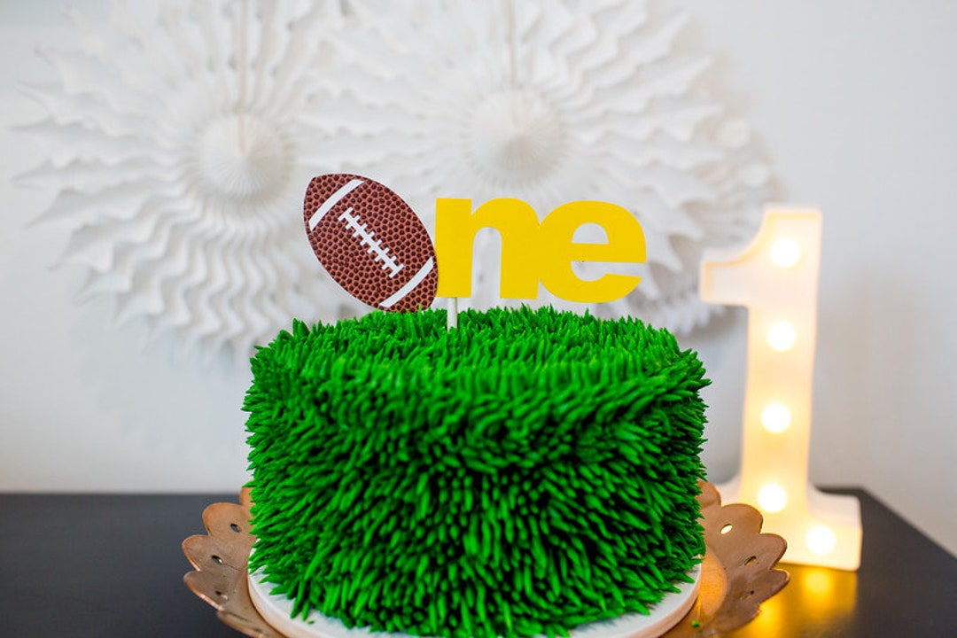 Football 1st Birthday Decorations. First Year Down Football Birthday ...