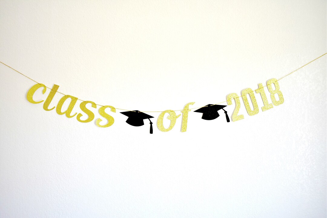 Class of 2018 Glitter Banner, Graduation Glitter Banner, Graduation ...