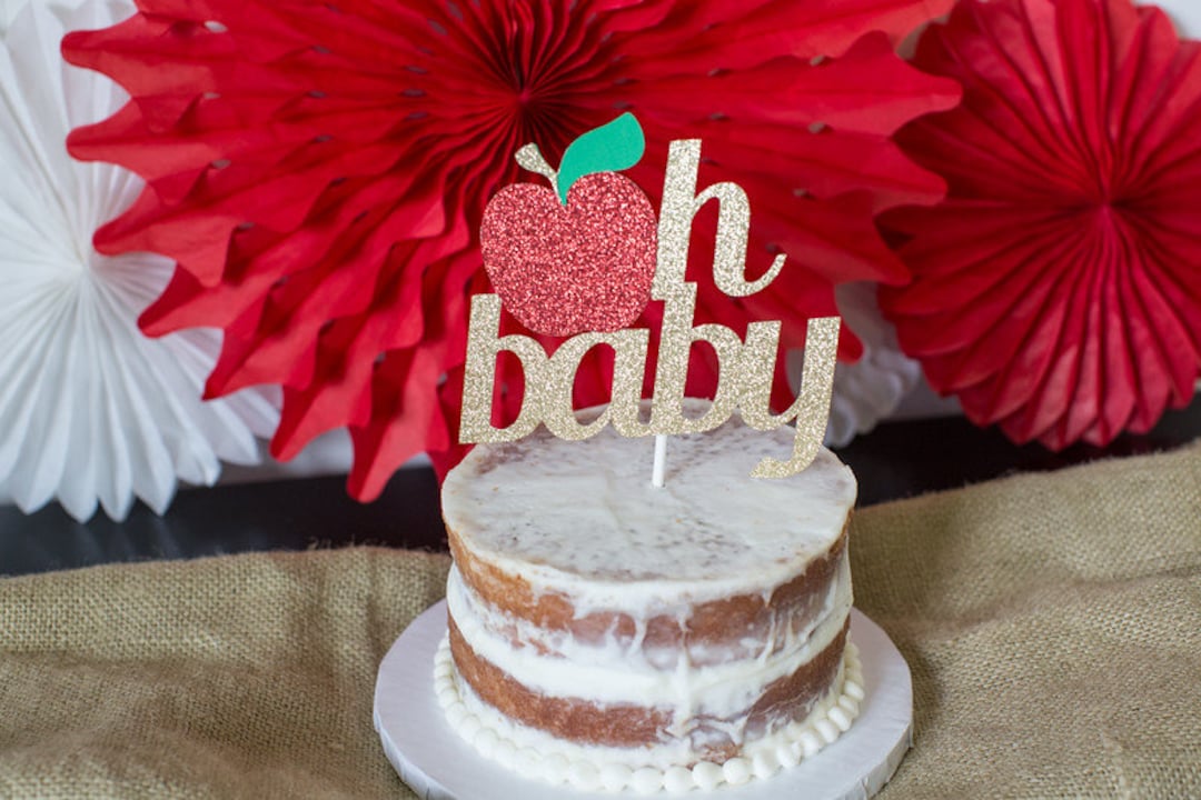Apple Baby Shower Decorations. Apple Oh Baby Cake Topper. Teacher Baby ...