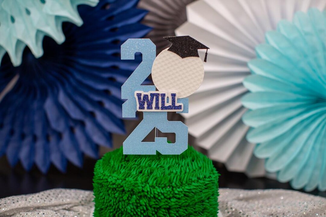 Golf Graduation Decorations. Personalized Graduation Cake Topper. High ...