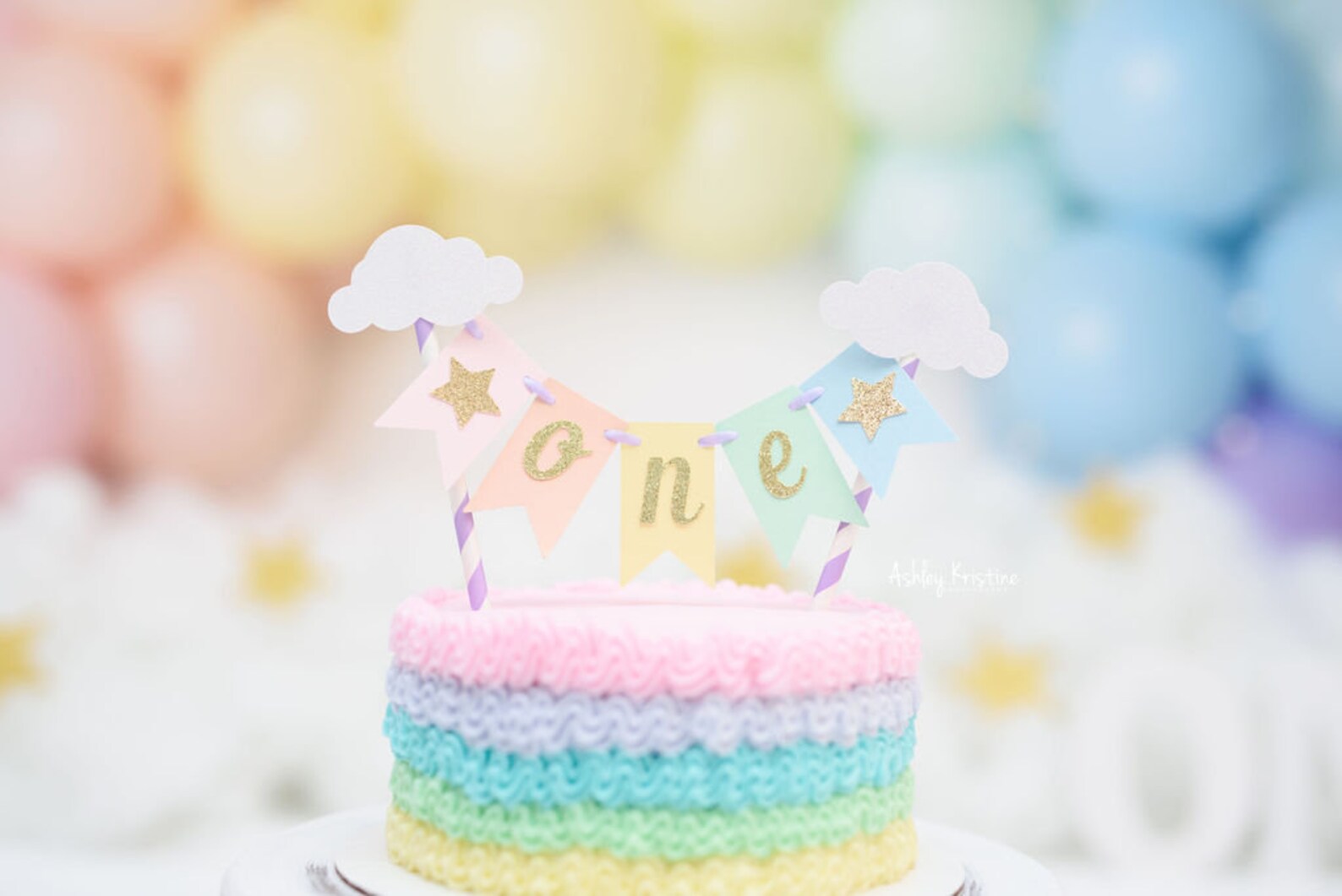 Pastel Rainbow First Birthday. Pastel Rainbow Smash Cake | Etsy