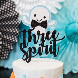 Three Spirit Cake Topper. Blue Ghost Birthday Cake Topper. Third ...
