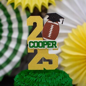 Football Graduation Party Decorations. Football Graduation Cake Topper ...