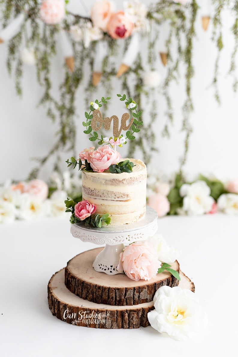 Floral Cake Topper Floral Wreath Topper Floral First - Etsy