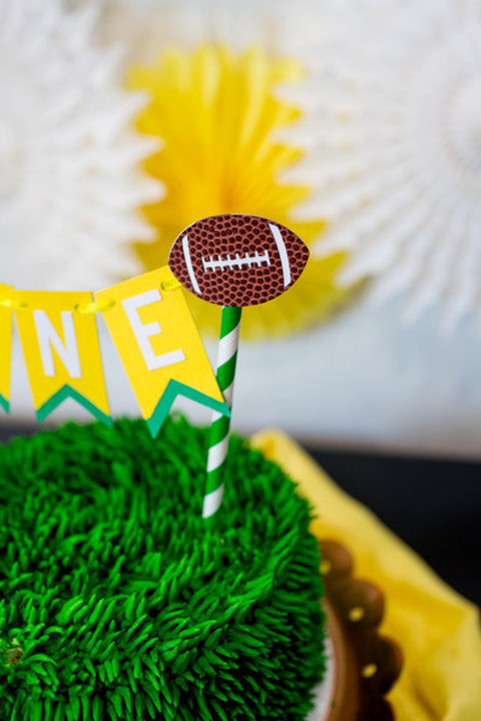 Football First Birthday. Football Cake Topper. Football Cake Bunting ...