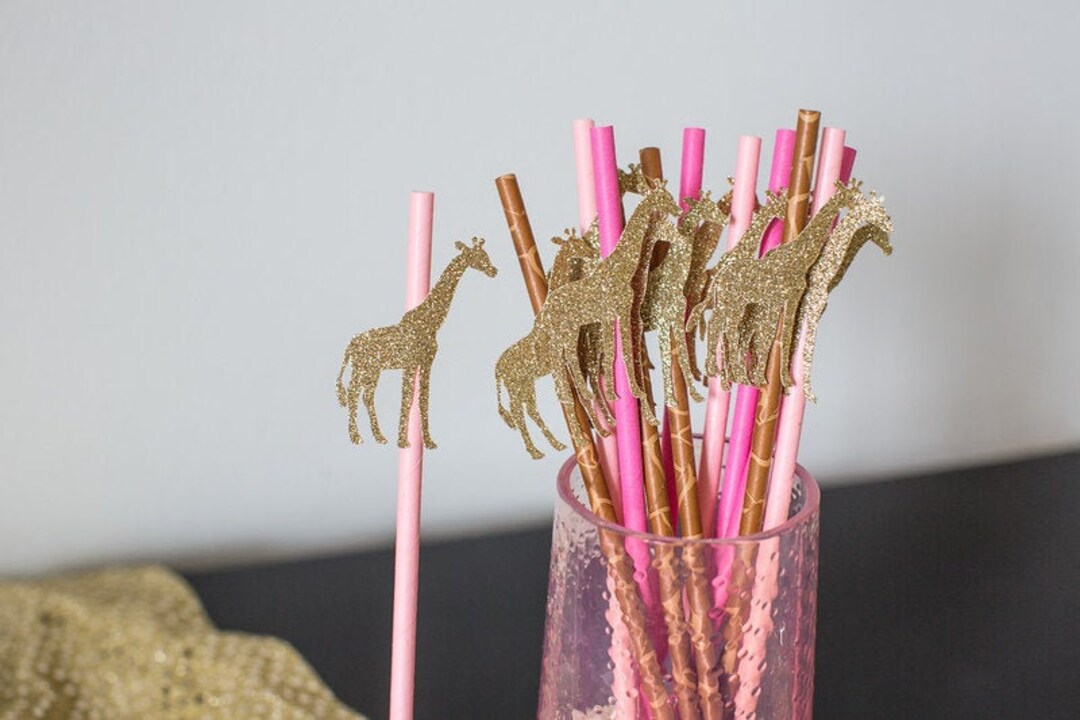 Giraffe Party Decorations. Giraffe Party Straws. Girl Safari Party ...