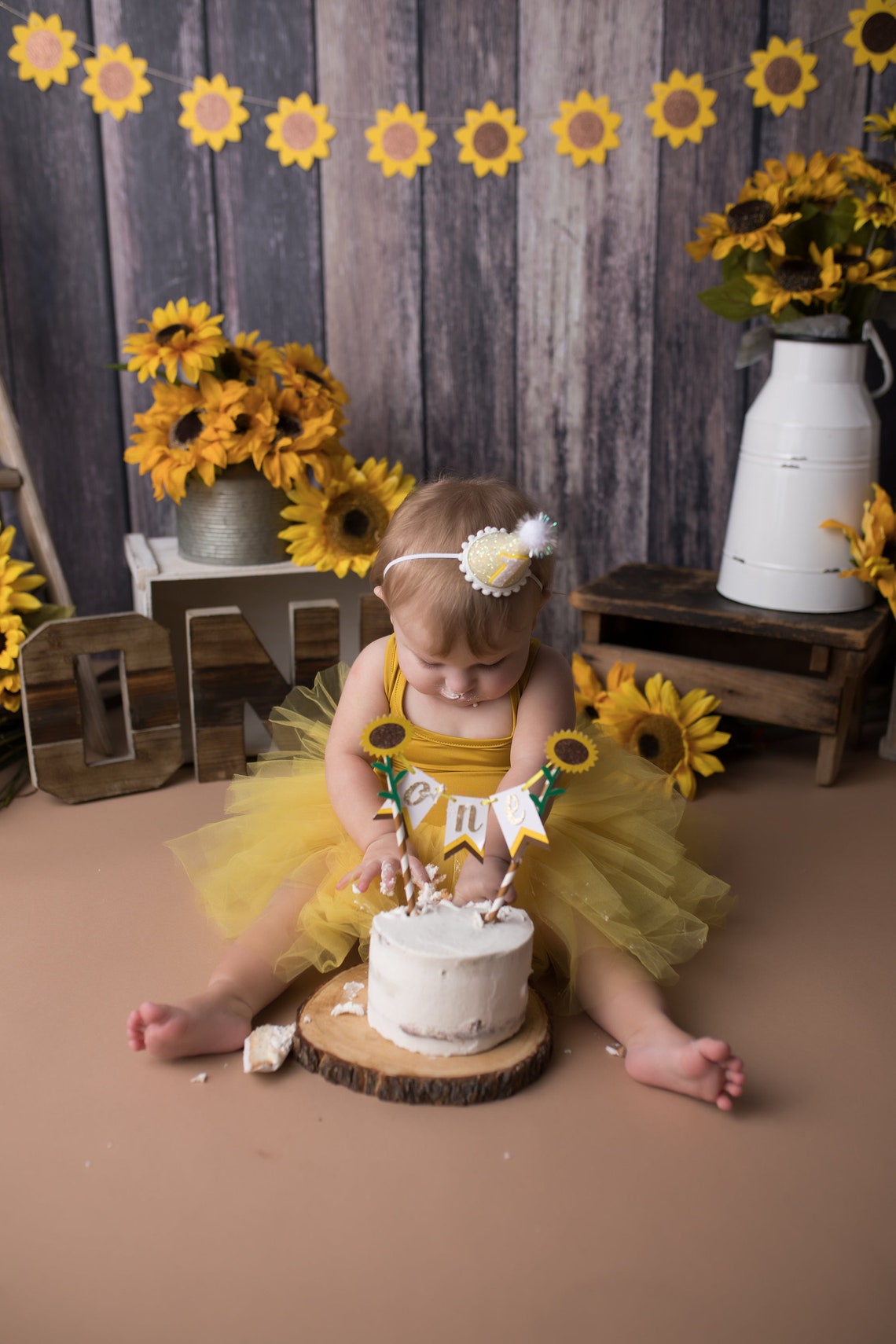 Sunflower Cake Topper, Sunflower First Birthday, Sunflower Party ...