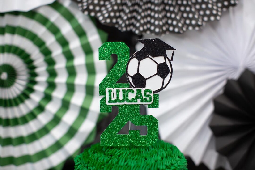 Soccer Graduation Decorations. Soccer Graduation Cake Topper. Soccer ...