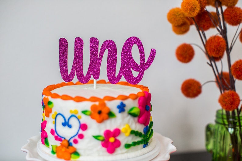 Uno Cake Topper. Fiesta First Birthday. Girl Fiesta Birthday. | Etsy