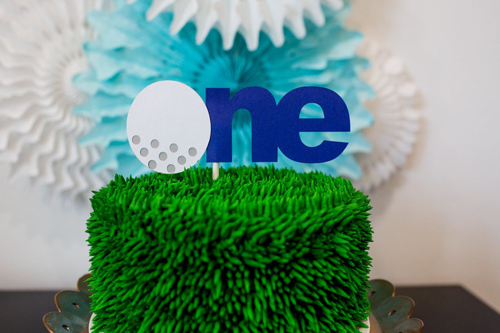 Golf 1st Birthday Decorations. Golf ONE Cake Topper. Hole in - Etsy