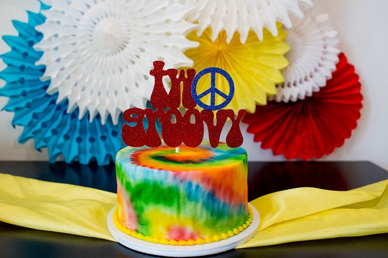 Two Groovy Party Decorations. Two Groovy Cake Topper. 70's - Etsy