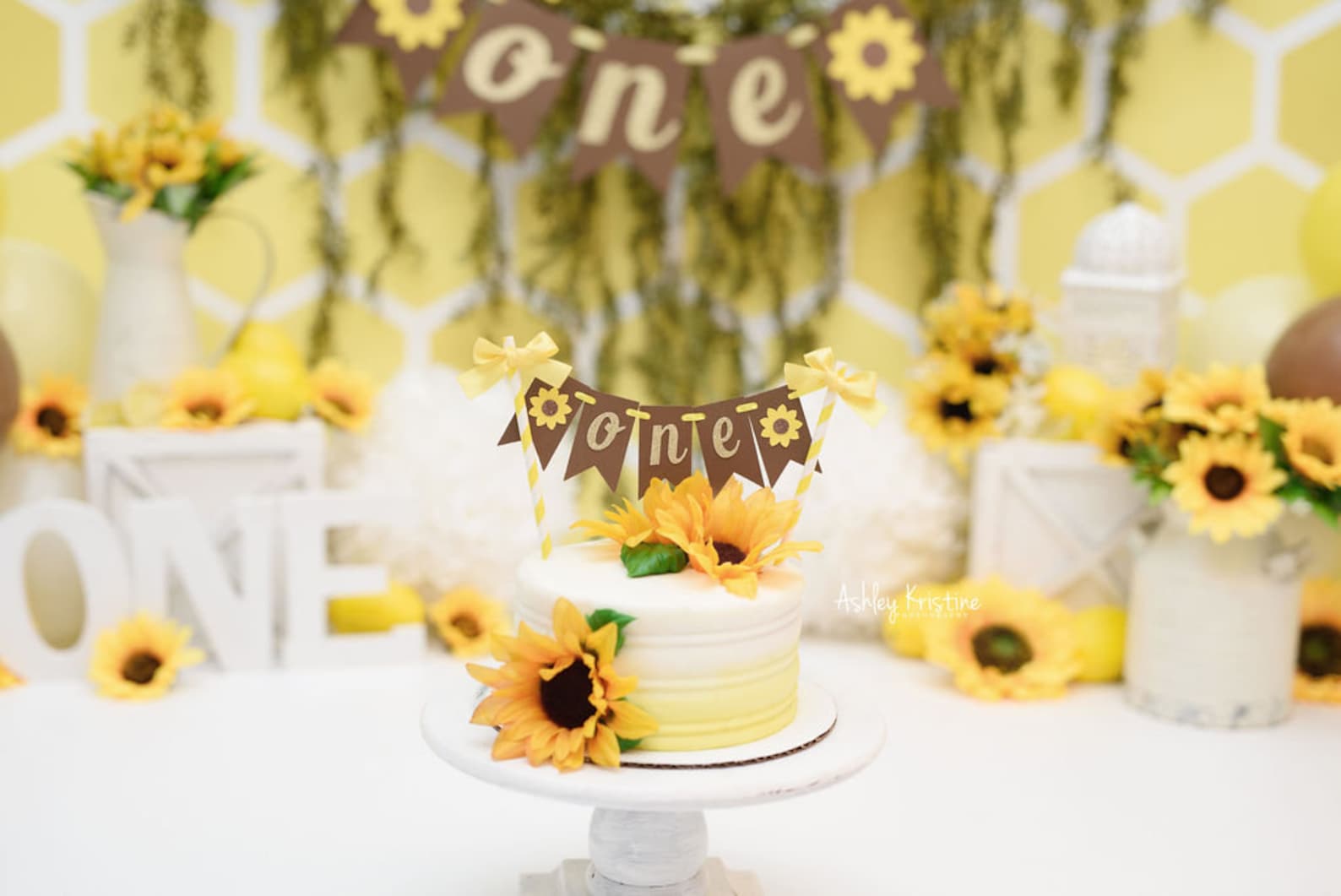 Sunflower First Birthday Decorations. Sunflower Cake Topper. - Etsy