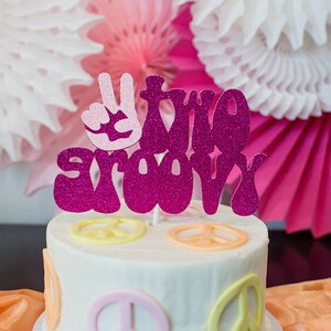 Two Groovy Birthday Party Decorations. Two Groovy Cake Topper. Two ...