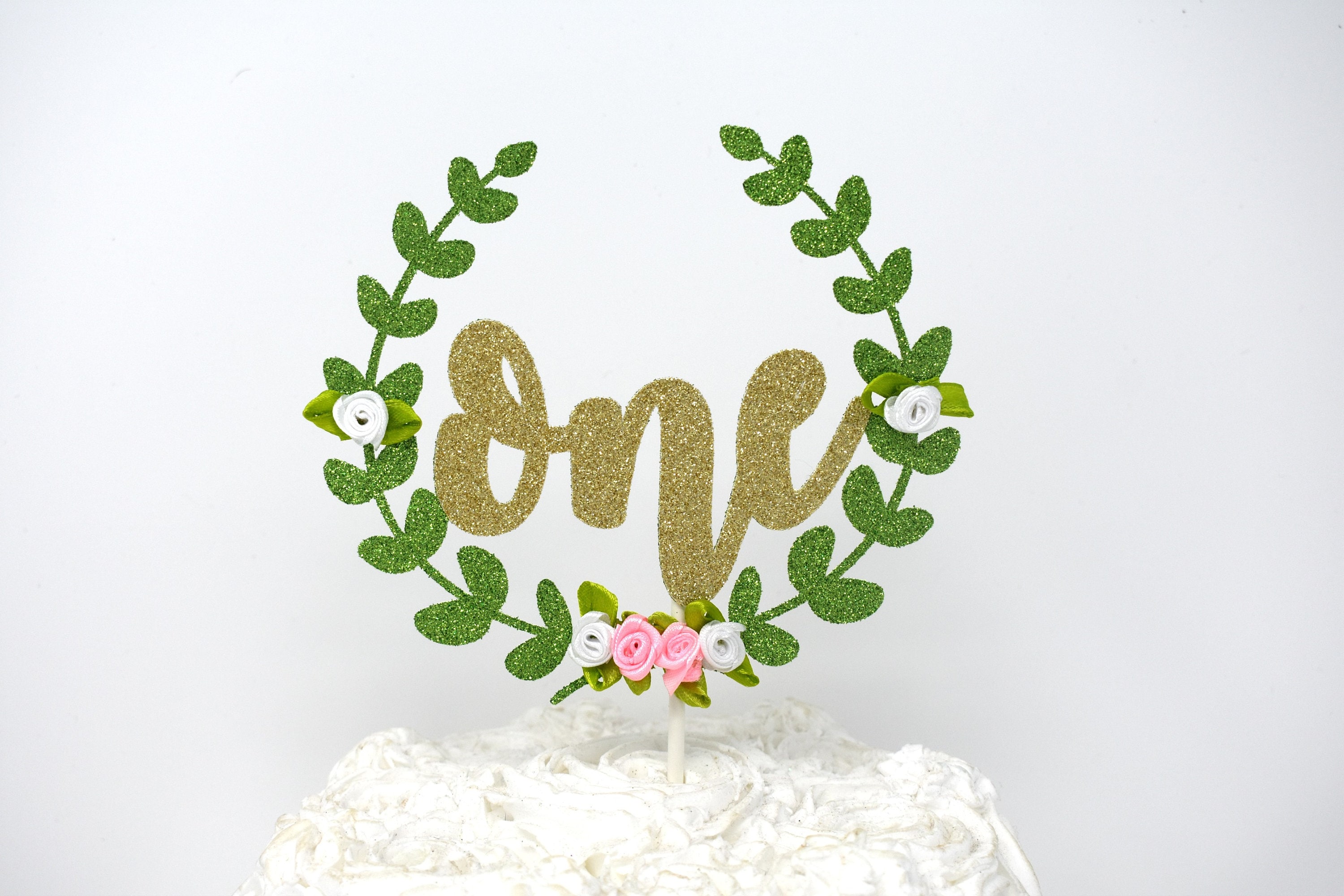 Floral Cake Topper Floral Wreath Topper Floral First - Etsy