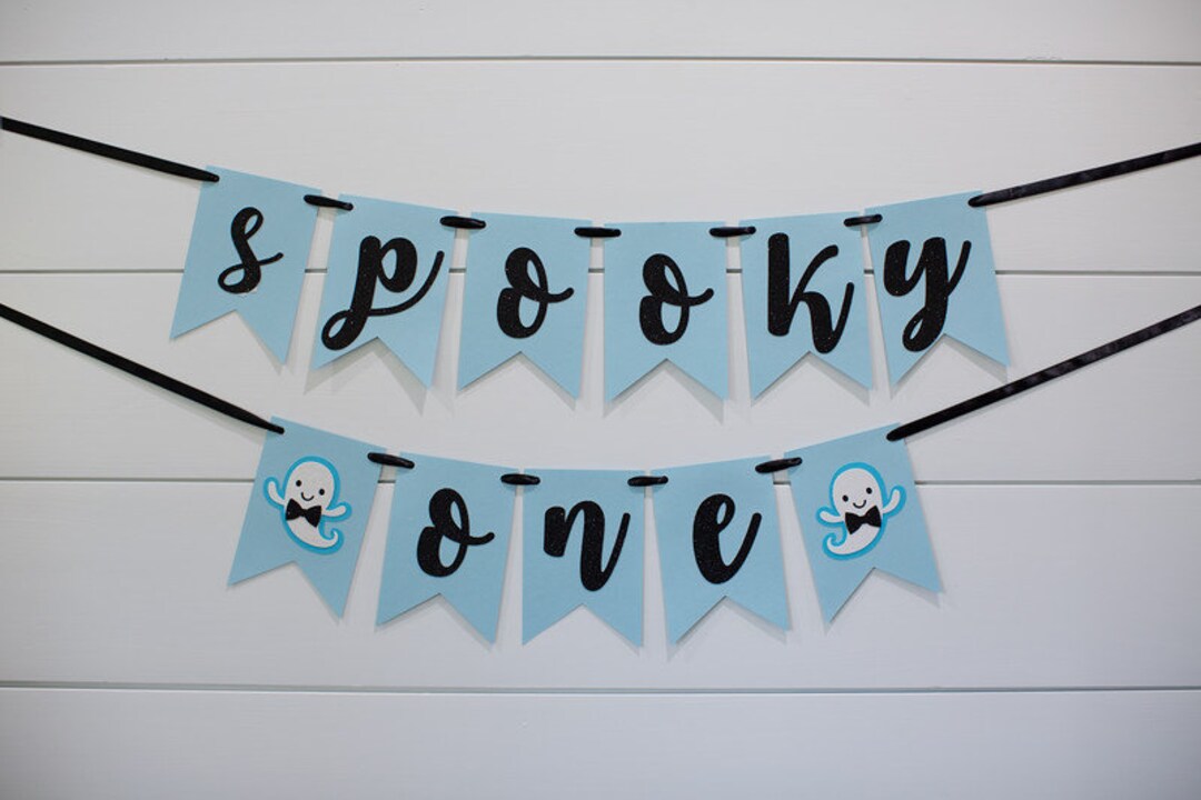 The Spooky One Birthday. Spooky One Banner. Ghost Birthday for Boy ...
