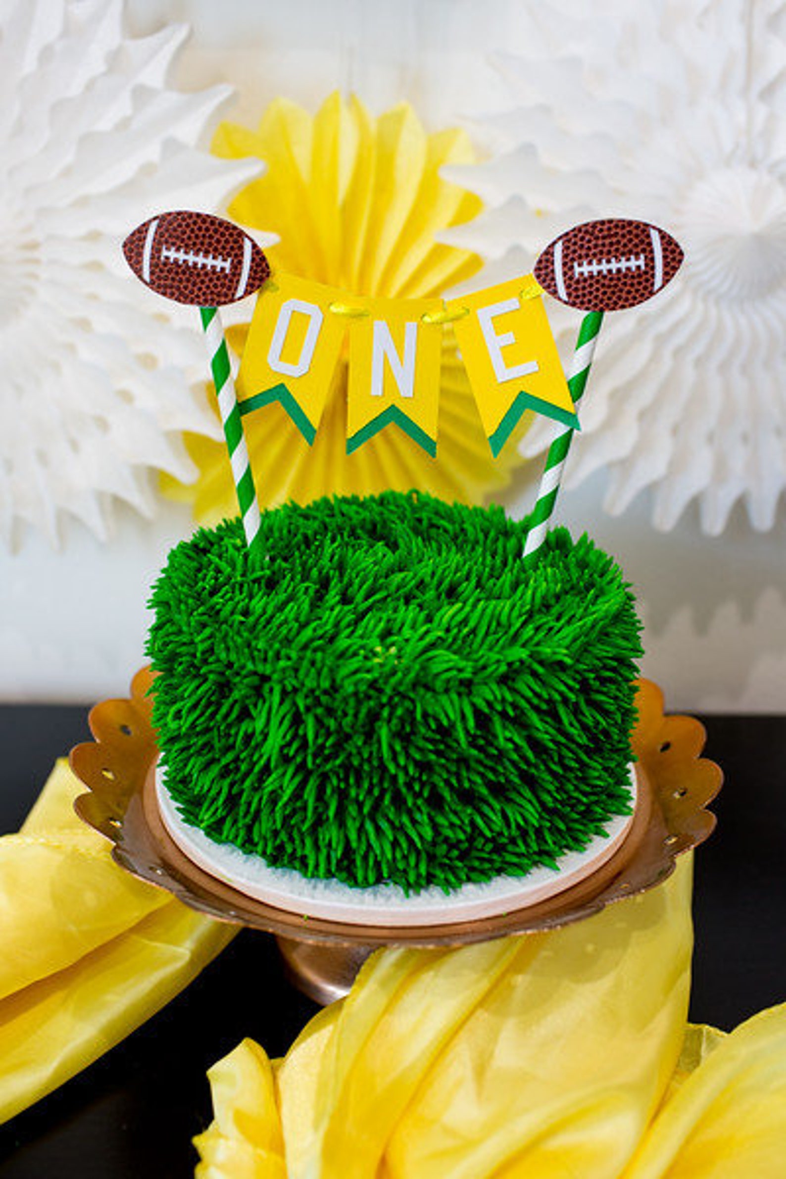 Football First Birthday. Football Cake Topper. Football Cake Bunting ...