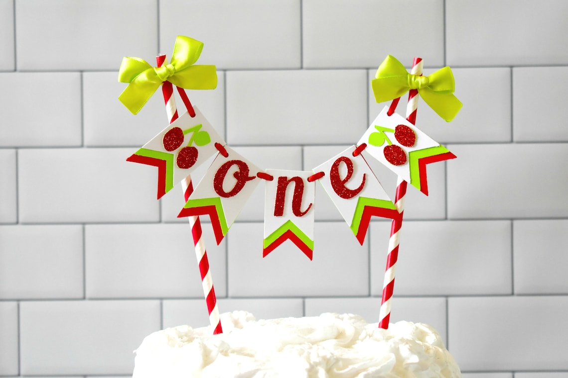 Cherry Birthday Decorations Cherry Cake Topper Fruit Party | Etsy