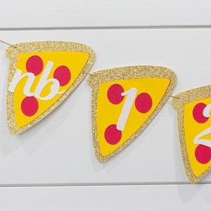 Pizza First Birthday Party Decorations. Pizza 12 Month Photo Banner ...