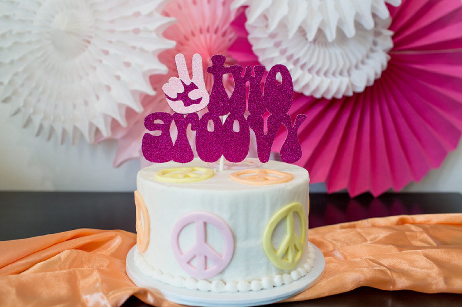 Two Groovy Birthday Party Decorations. Two Groovy Cake Topper. - Etsy