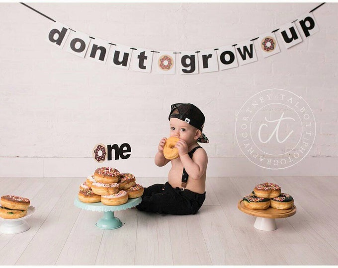 Donut Grow up Banner Donut First Birthday Donut Grow up - Etsy