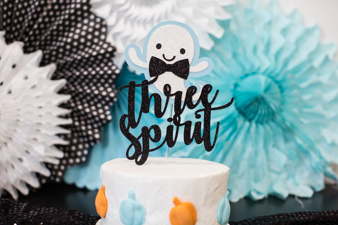 Three Spirit Cake Topper. Blue Ghost Birthday Cake Topper. Third ...