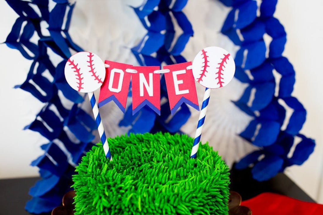 Baseball First Birthday Decorations. Baseball Cake Topper. Baseball ONE ...