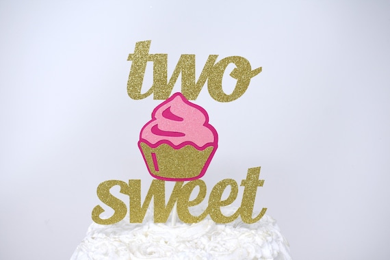 Two Sweet Decorations, Two Sweet Cake Topper, Two Sweet Birthday, 2nd ...