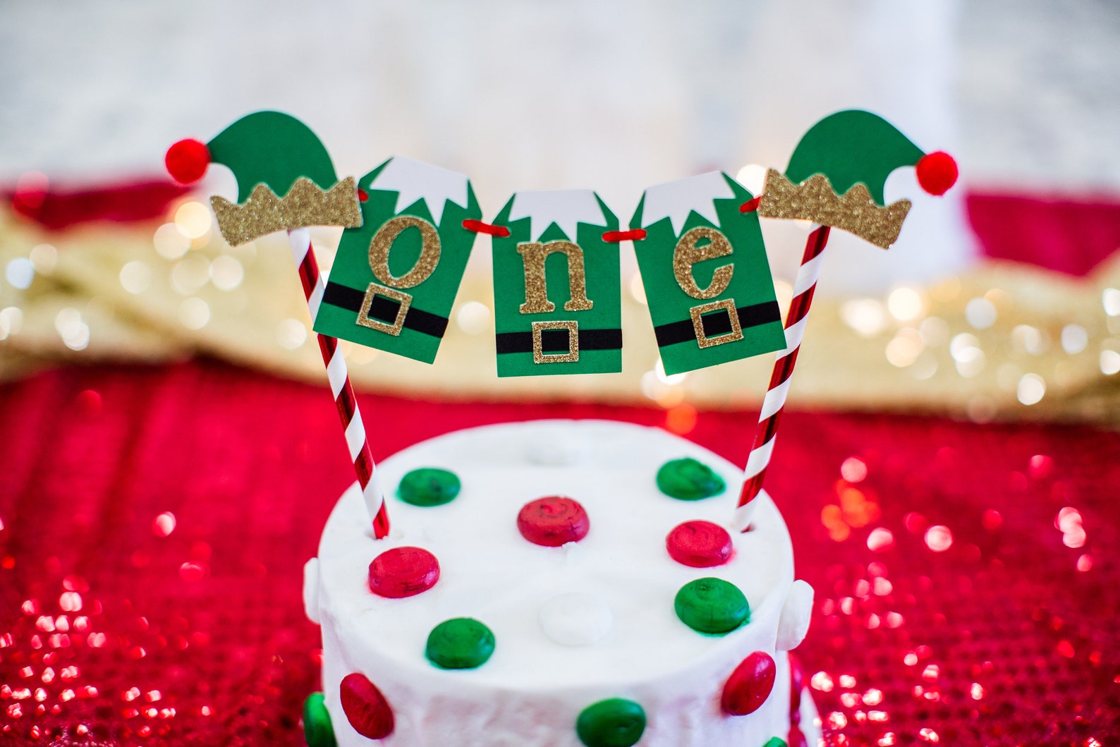 Christmas 1st Birthday. Elf 1st Birthday. Little Elf Birthday. Elf Cake ...