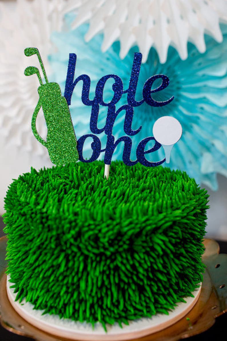 Hole in One Glitter Cake Topper, Golf 1st Birthday - Etsy