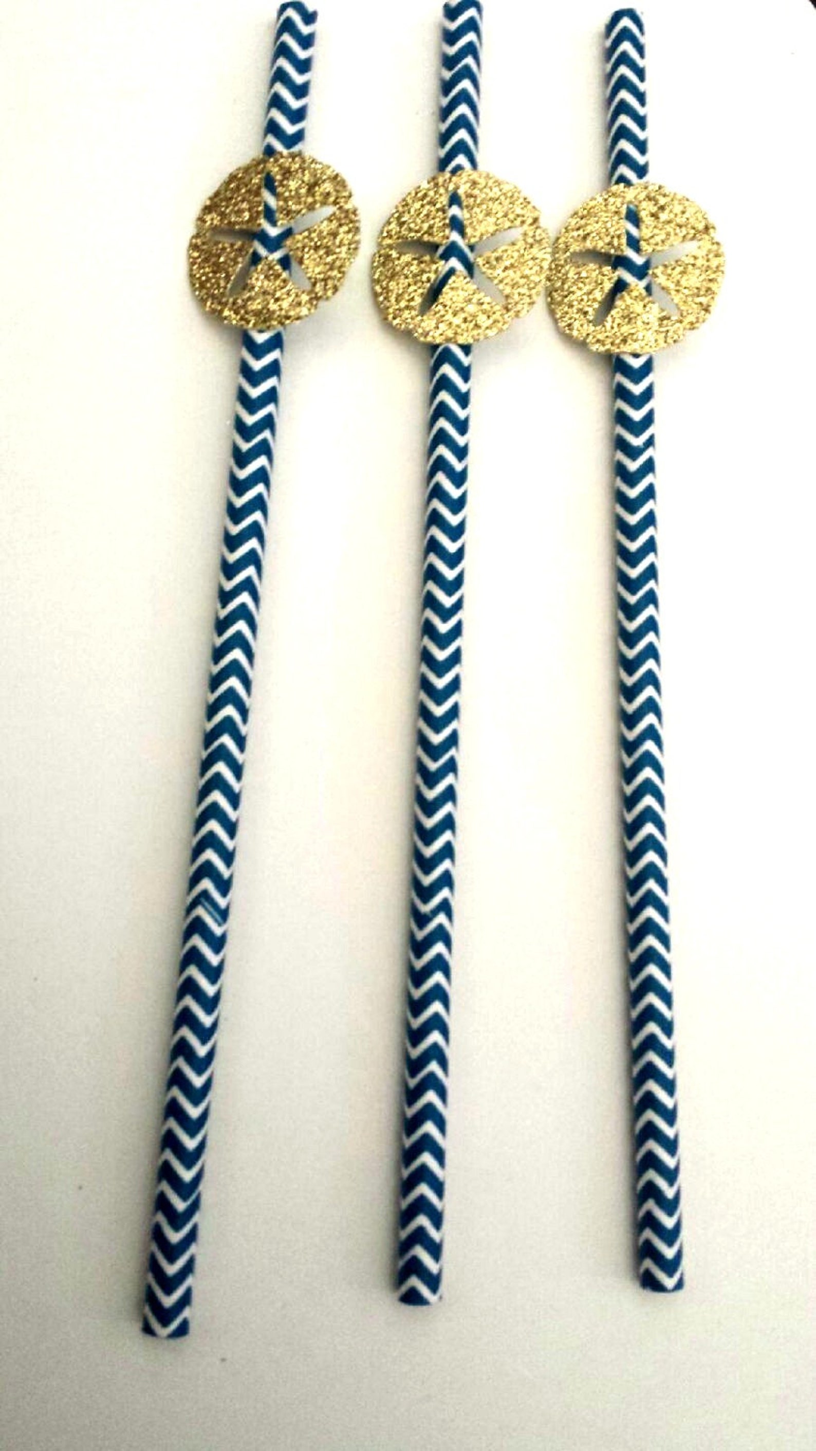 12 Nautical Paper Straws, Sand Dollar Straws, Nautical Bridal Shower ...