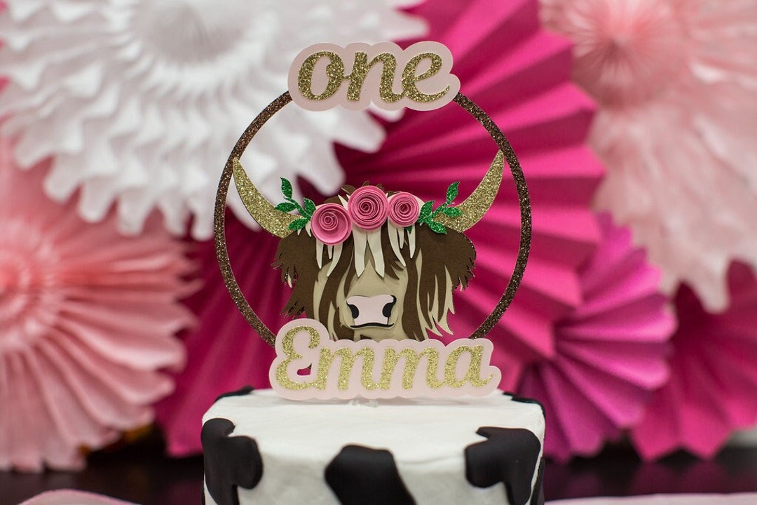 Highland Cow Birthday Decorations. Highland Cow Cake Topper. Highland ...