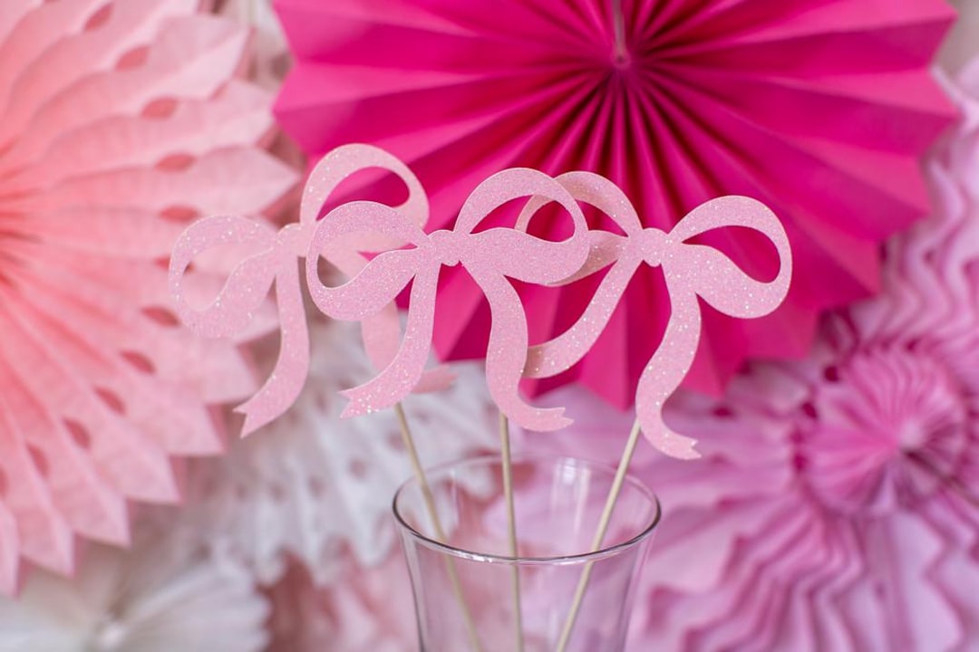 Pink Bow Centerpiece Sticks. Coquette Centerpiece Sticks. Coquette ...