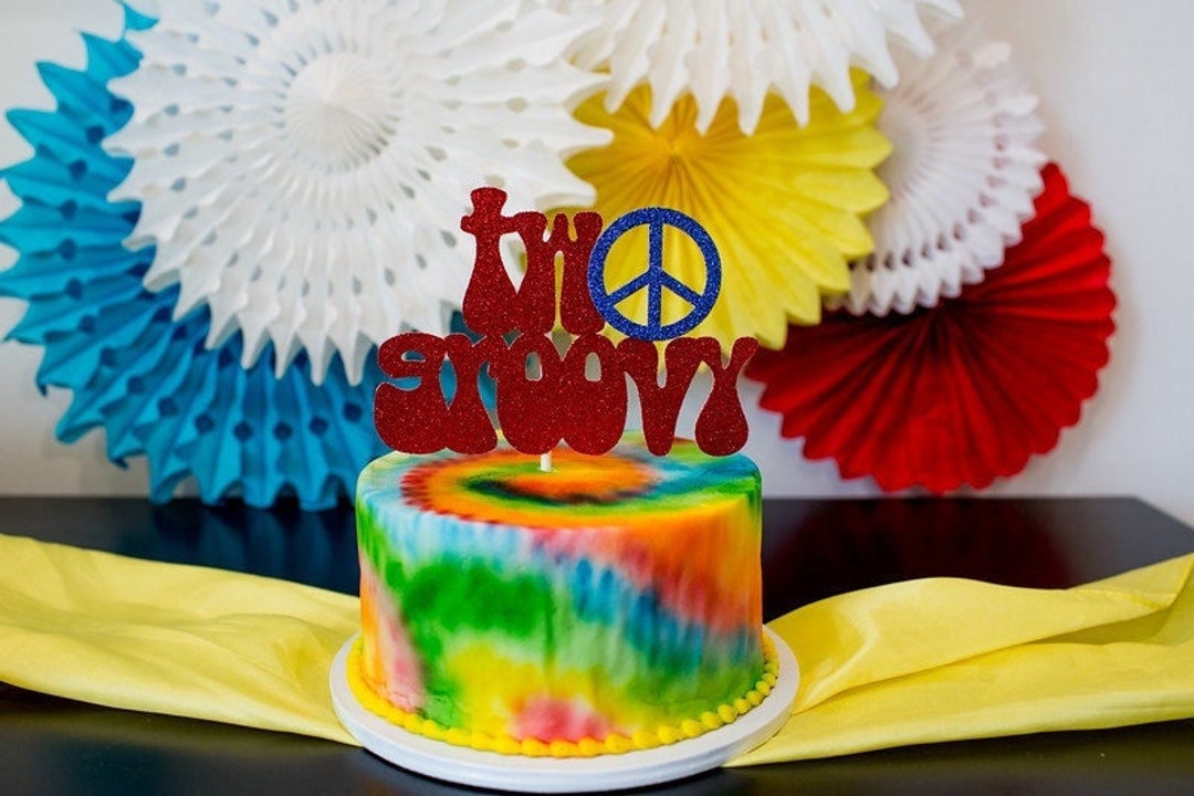 Two Groovy Party Decorations. Two Groovy Cake Topper. 70's Birthday ...