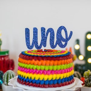 First Fiesta for a Boy. Uno Cake Topper. Uno Party Decorations. Blue ...