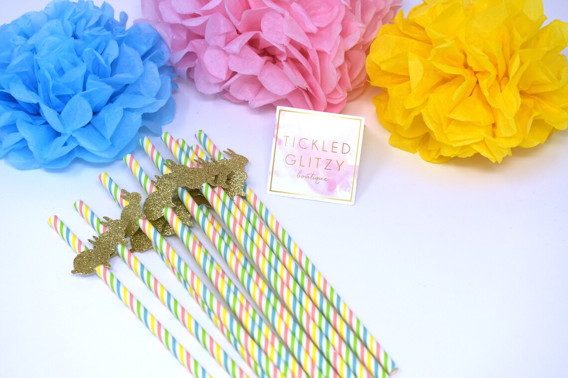 12 Some Bunny is One Party Straws Bunny Straws Easter Straws - Etsy