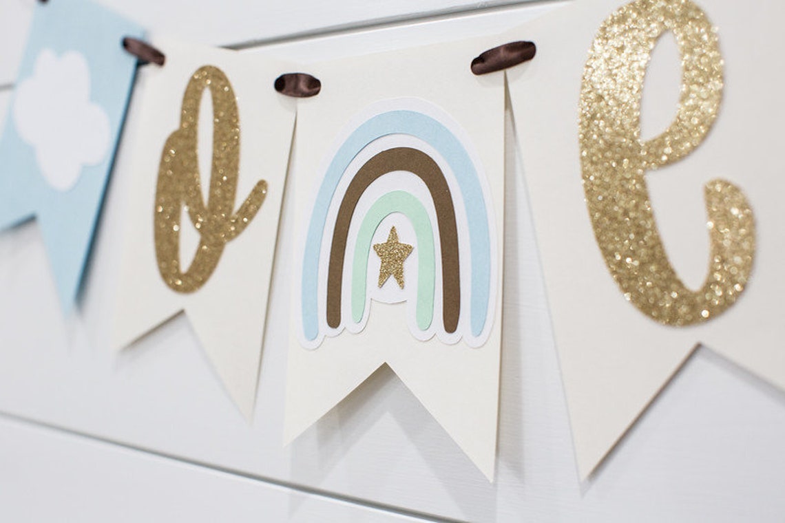 Boho Rainbow First Birthday. Boy Boho Rainbow Birthday. Muted | Etsy