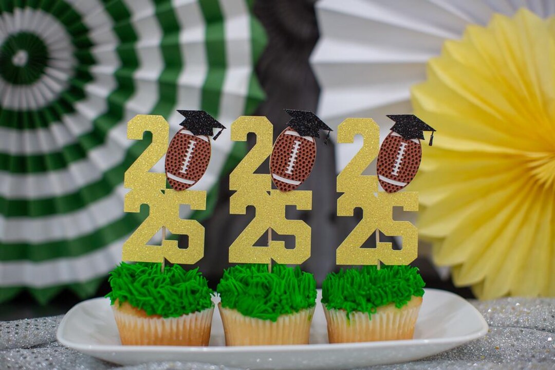 Football Graduation Party Decorations. Football Graduation Cupcake ...