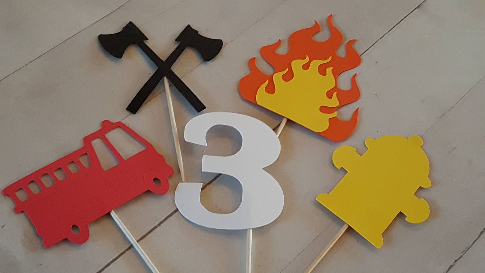 Fireman Cupcake Toppers, Firefighter Cupcake Toppers, Firetruck Cupcake ...