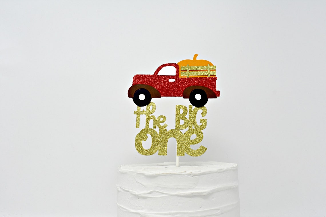 Little Pumpkin Cake Topper. Red Pumpkin Truck Decorations. the - Etsy