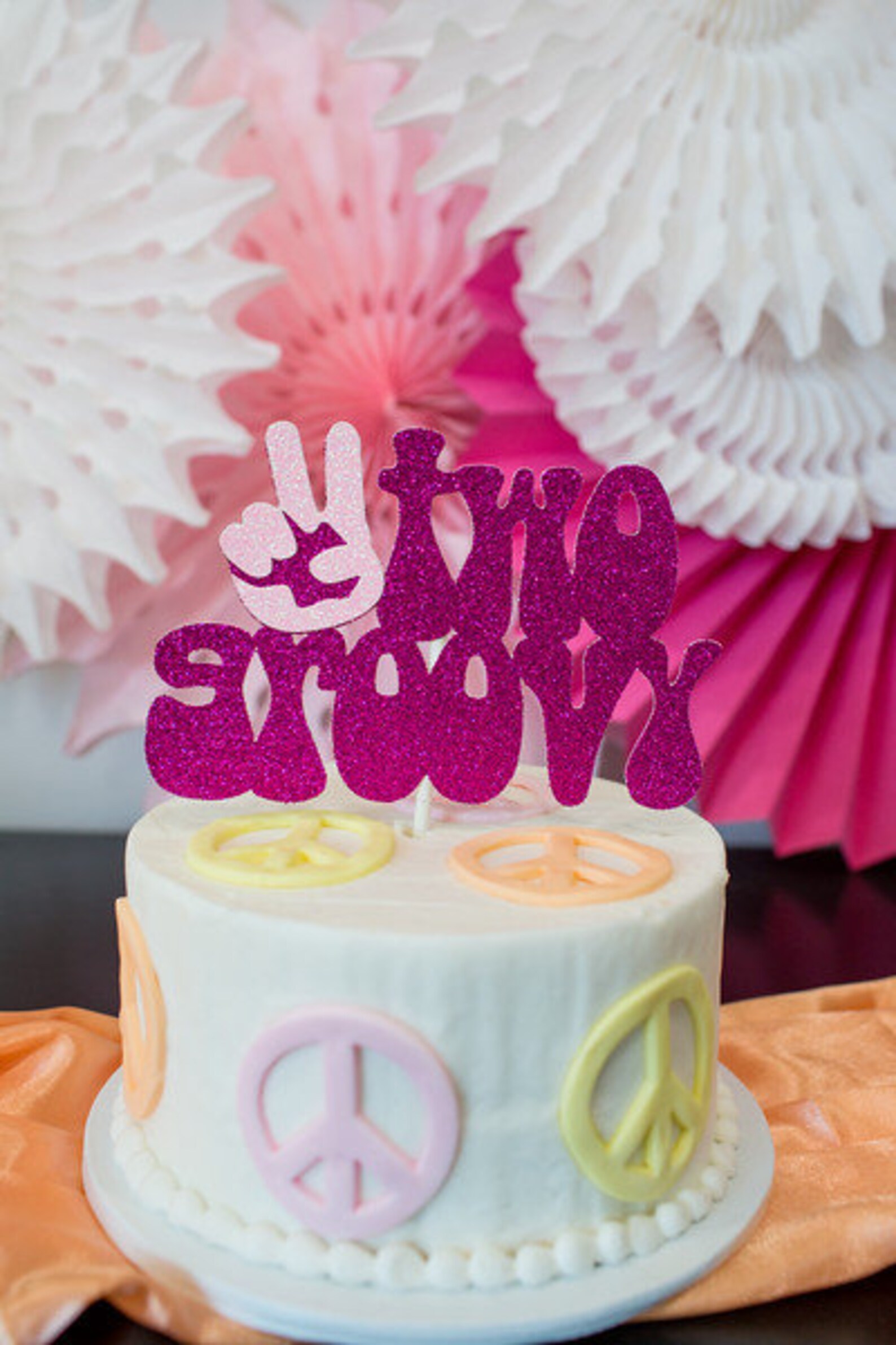 Two Groovy Birthday Party Decorations. Two Groovy Cake Topper. - Etsy