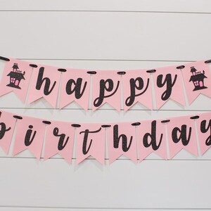 Pink Halloween Birthday Decor. Pink and Black Halloween Party ...