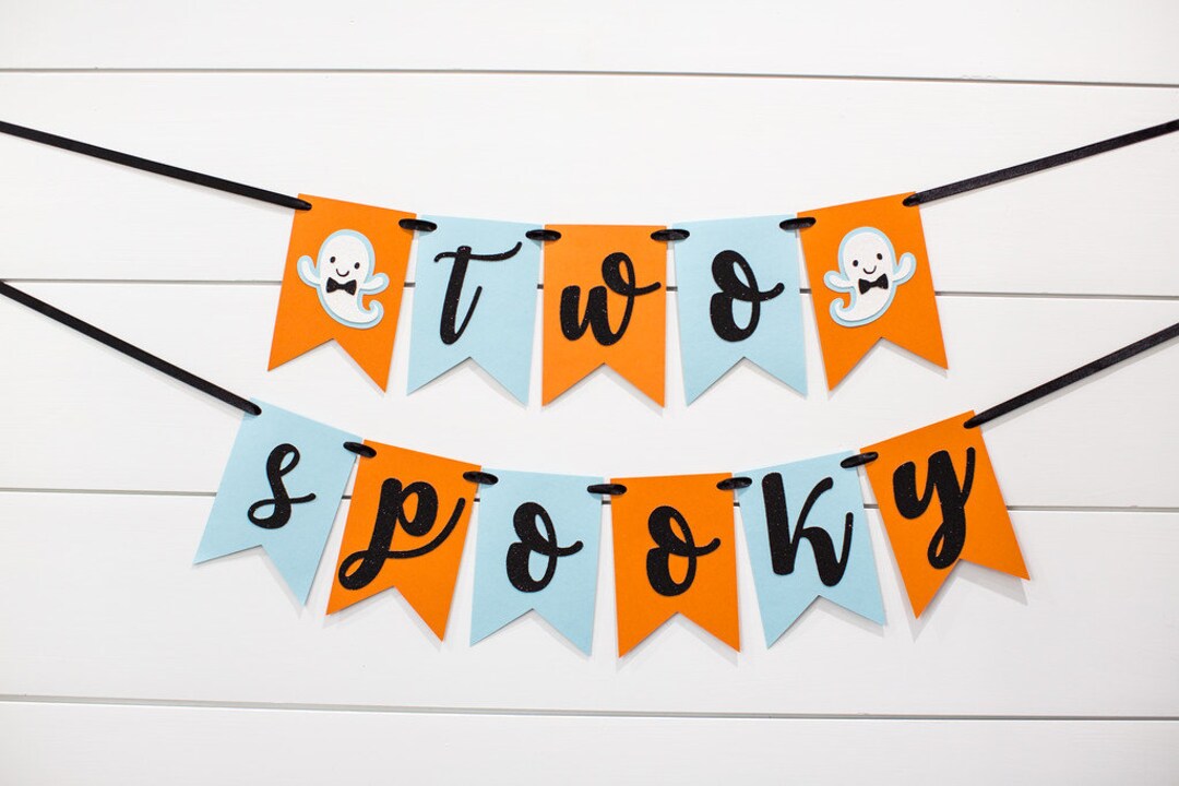 Two Spooky Birthday Boy. Blue Halloween Party Decorations. Boy ...