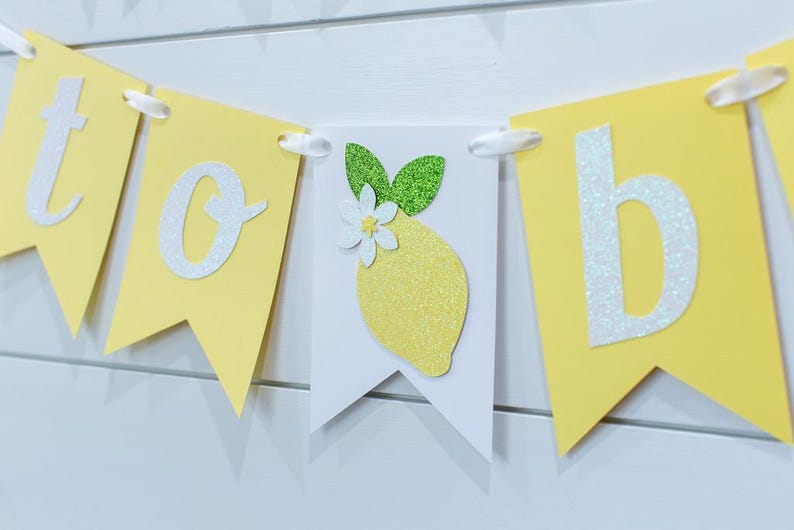 Lemon Bridal Shower Banner: Glittery Amalfi Decor - Etsy